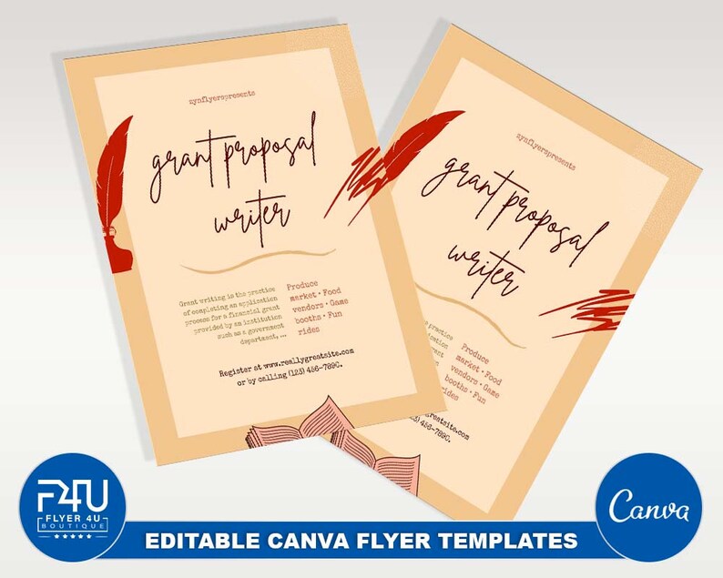 Grant Proposal Writer Flyer, DIY Canva Grant Proposal Writer Flyer ...