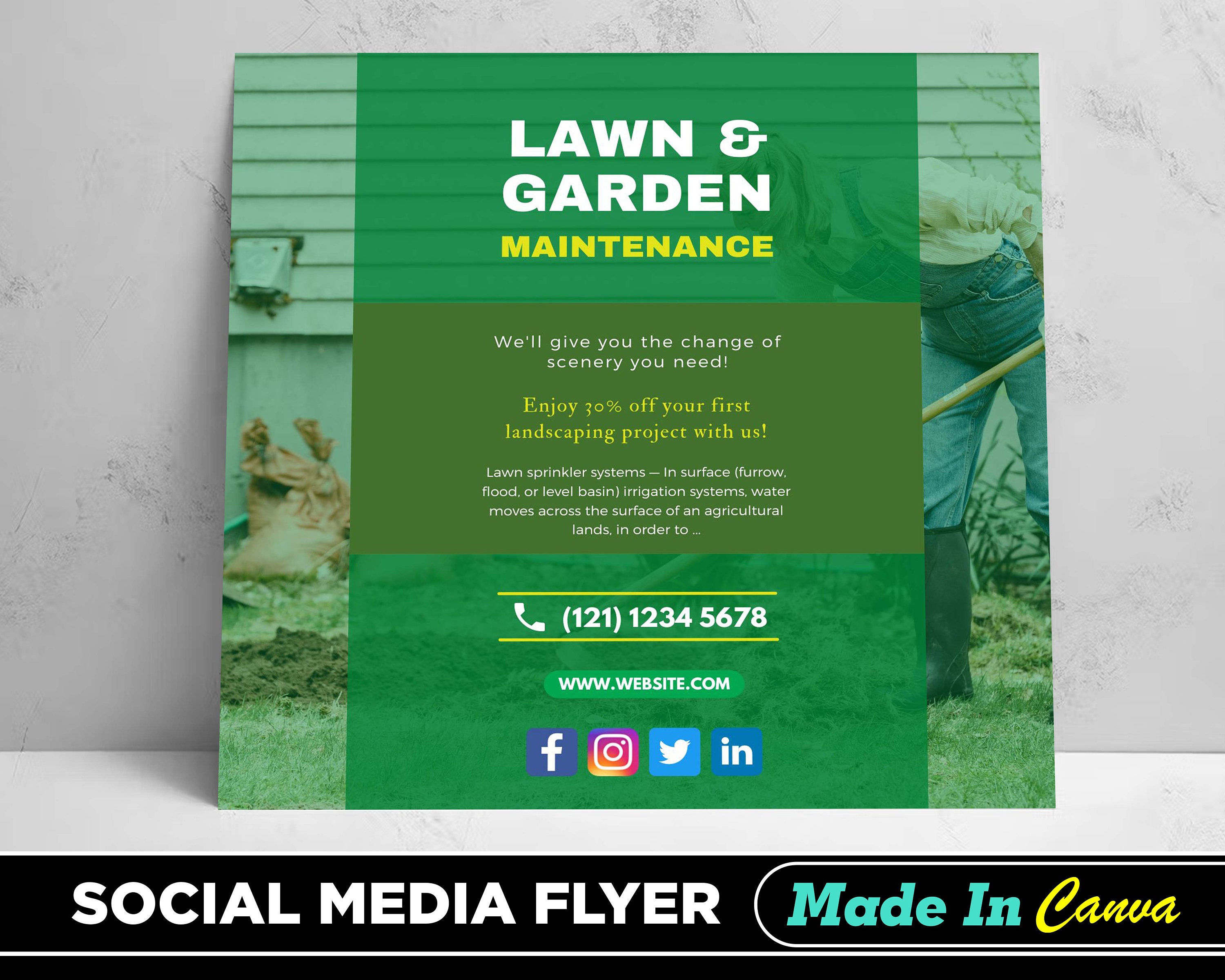 Irrigation Services Flyer, DIY Canva Irrigation Services Template 2022 ...