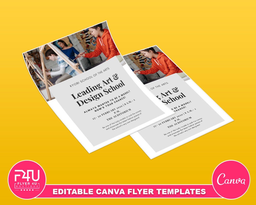 Art & Design School Flyer, Editable DIY US Letter Size Flyer Template ...