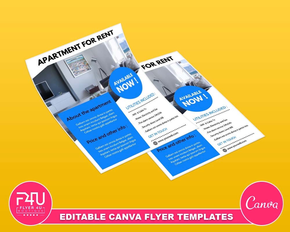 Apartment for Rent Flyer, DIY Canva Apartment for Rent Templates ...