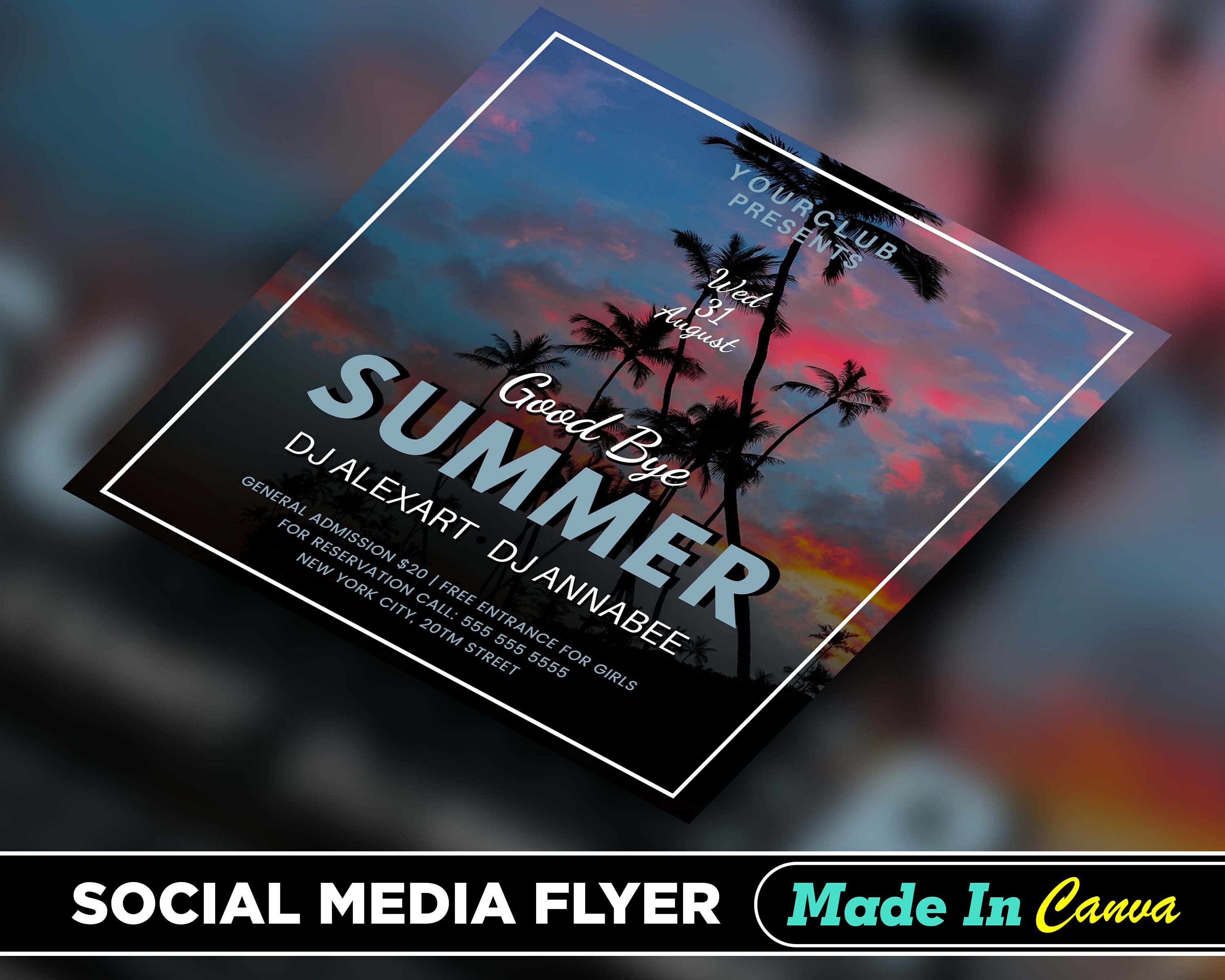 Goodbye Summer Flyer DIY Canva Goodbye Summer Flyer Template - Etsy