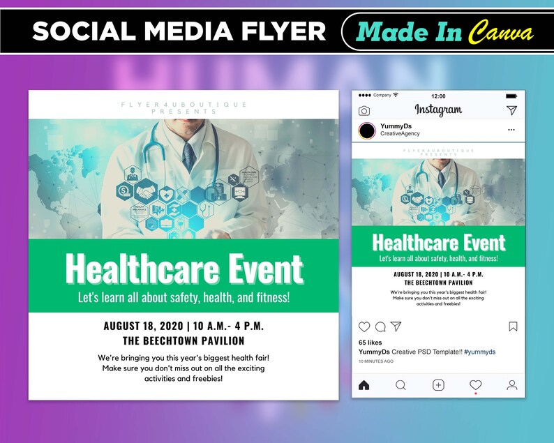 Healthcare Event Flyer, DIY Canva Healthcare Event Flyer Template 2022 ...