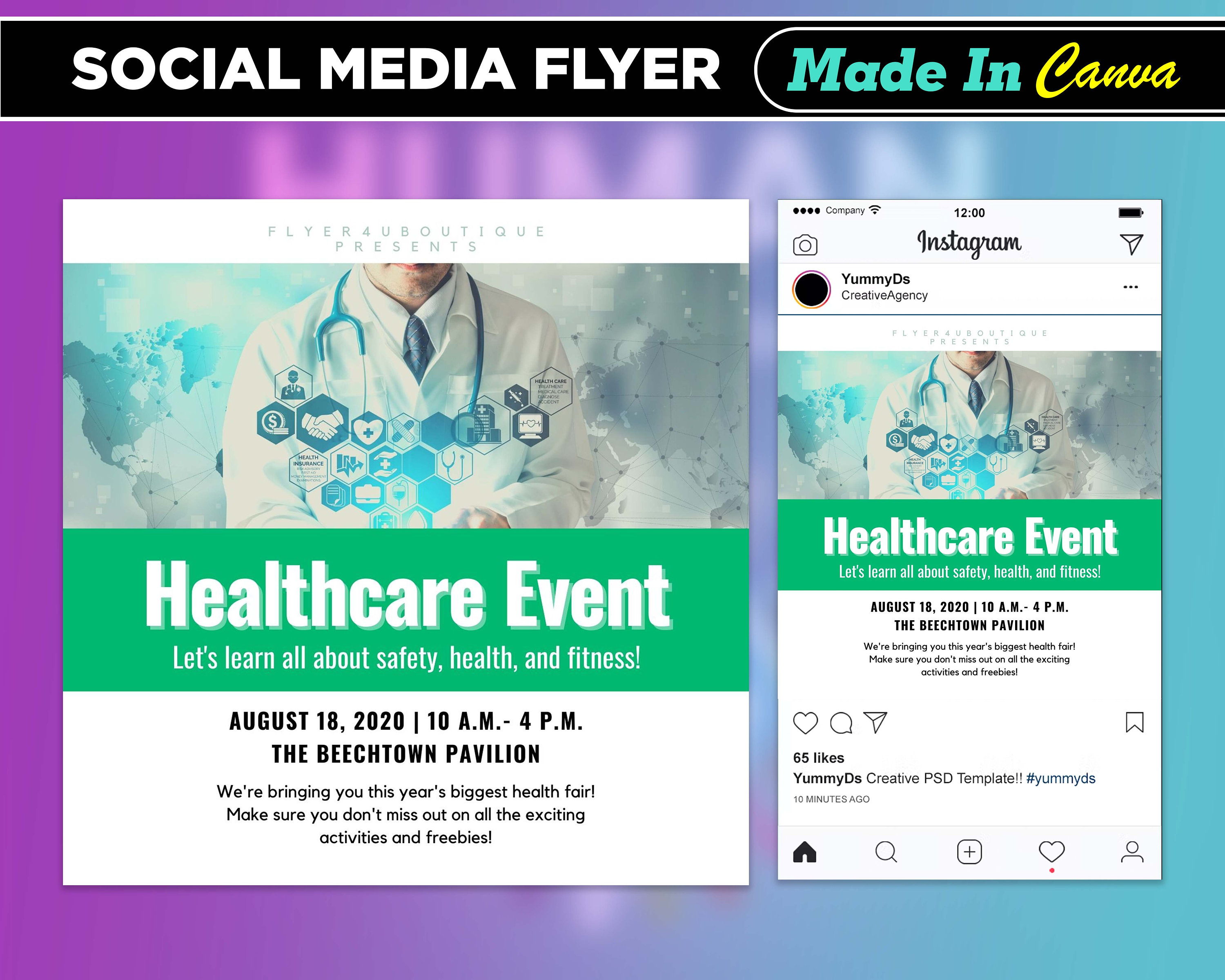 Healthcare Event Flyer, DIY Canva Healthcare Event Flyer Template 2022 ...