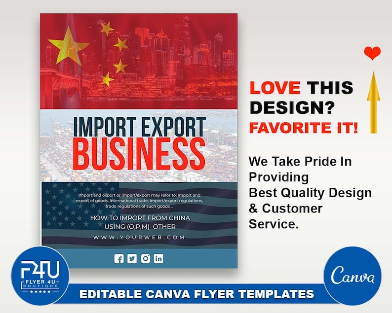 Import and Export Business Flyer DIY Canva Import and Export - Etsy