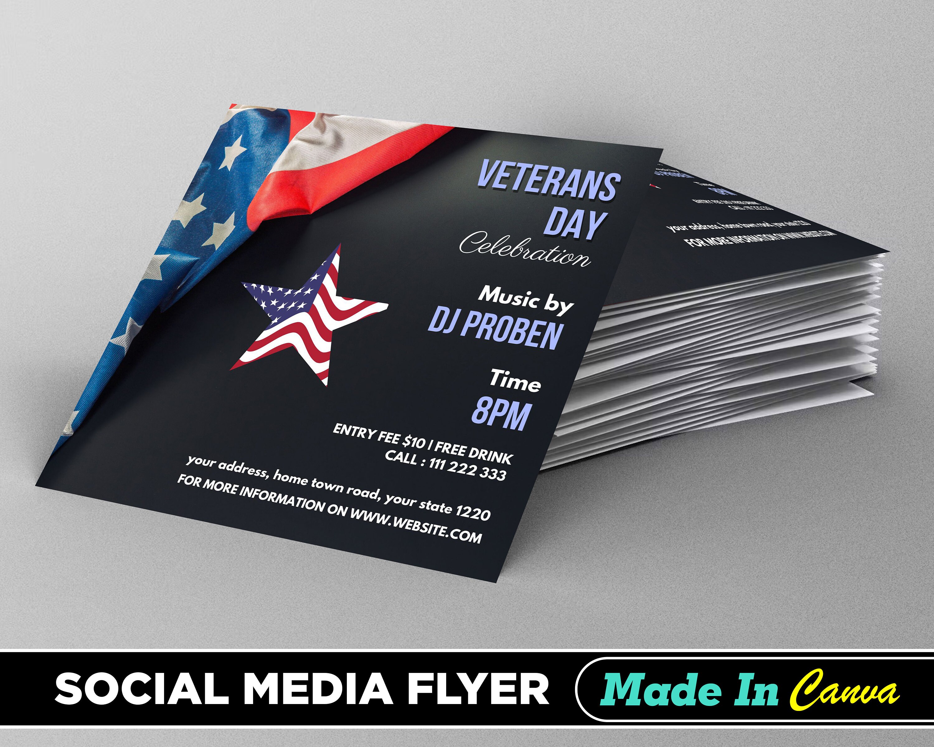 Presidents' Day Flyer DIY Canva Presidents' Day Flyer - Etsy