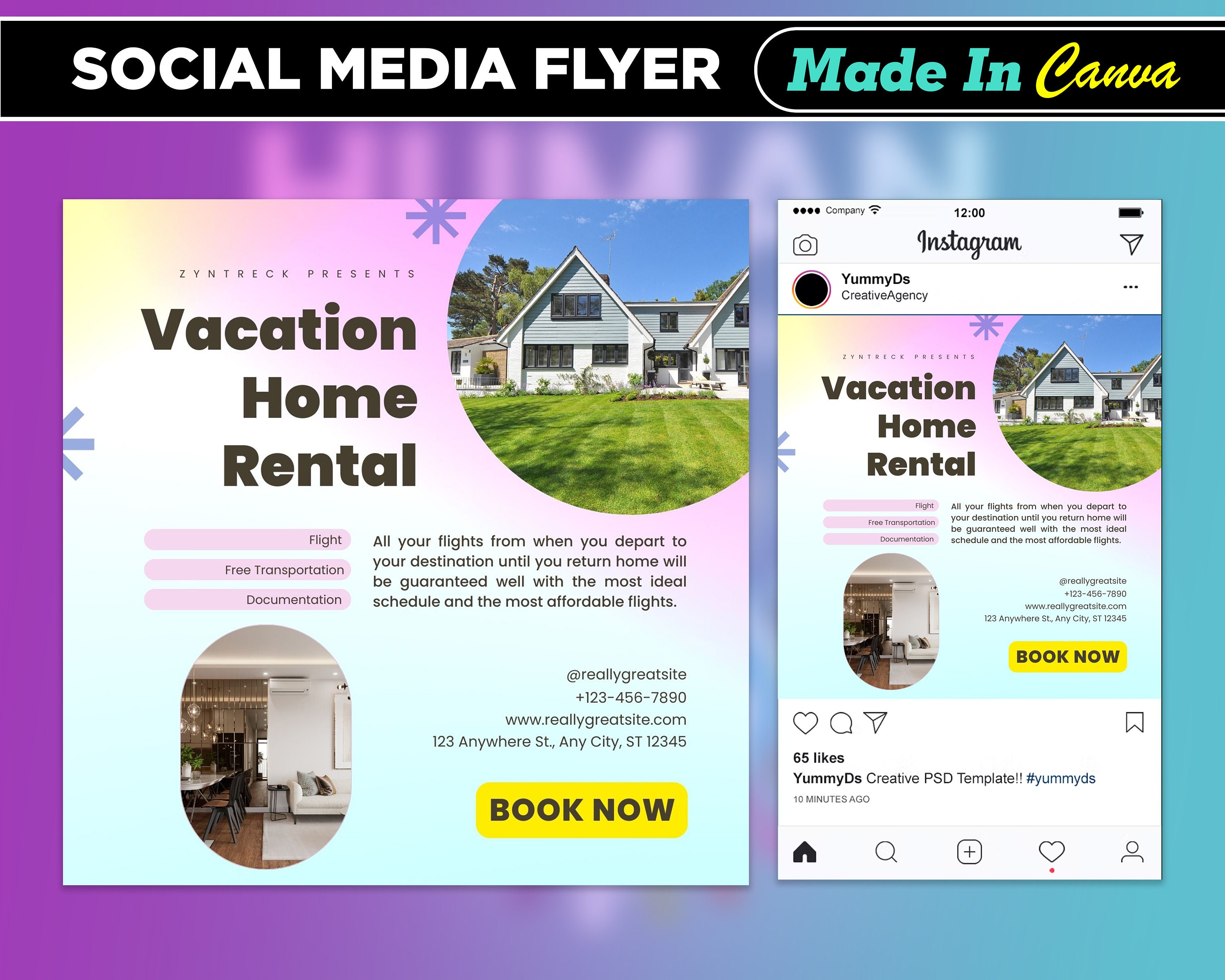 Vacation Home Rental Flyer, DIY Canva Vacation Home Rental Flyer ...