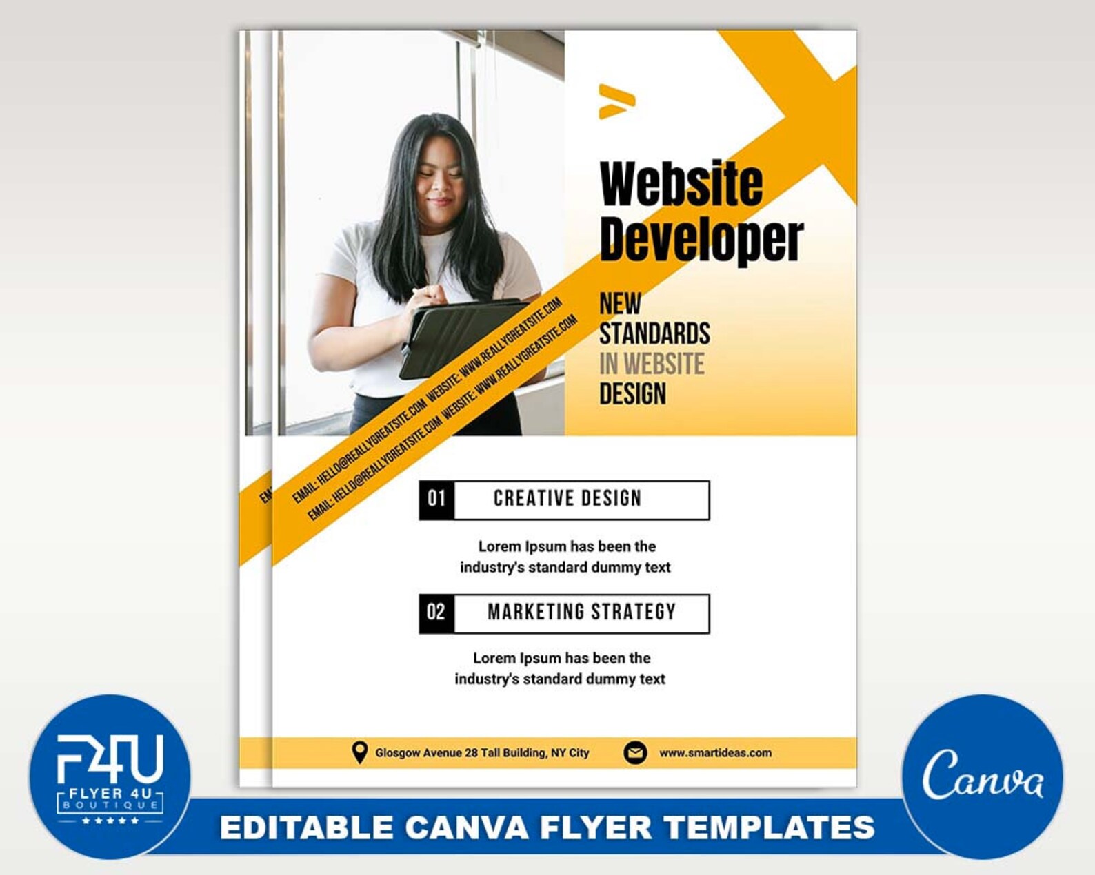 Website Developer Flyer DIY Canva Website Developer Flyer - Etsy