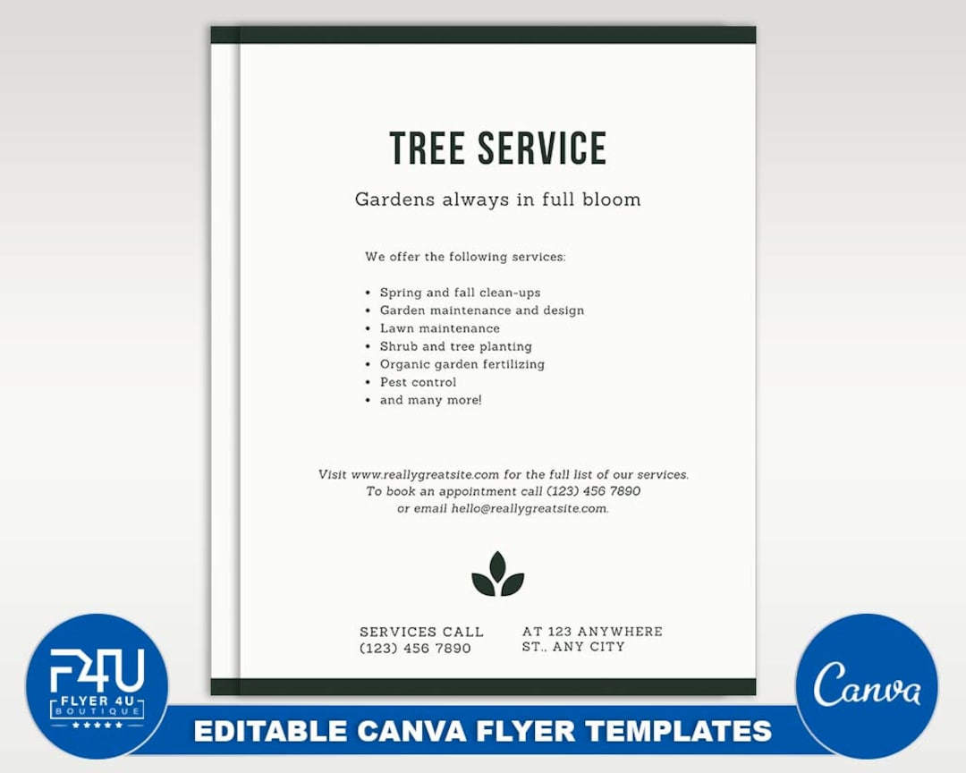 Tree Service Flyer, DIY Canva Tree Service Flyer Template 2022 ...