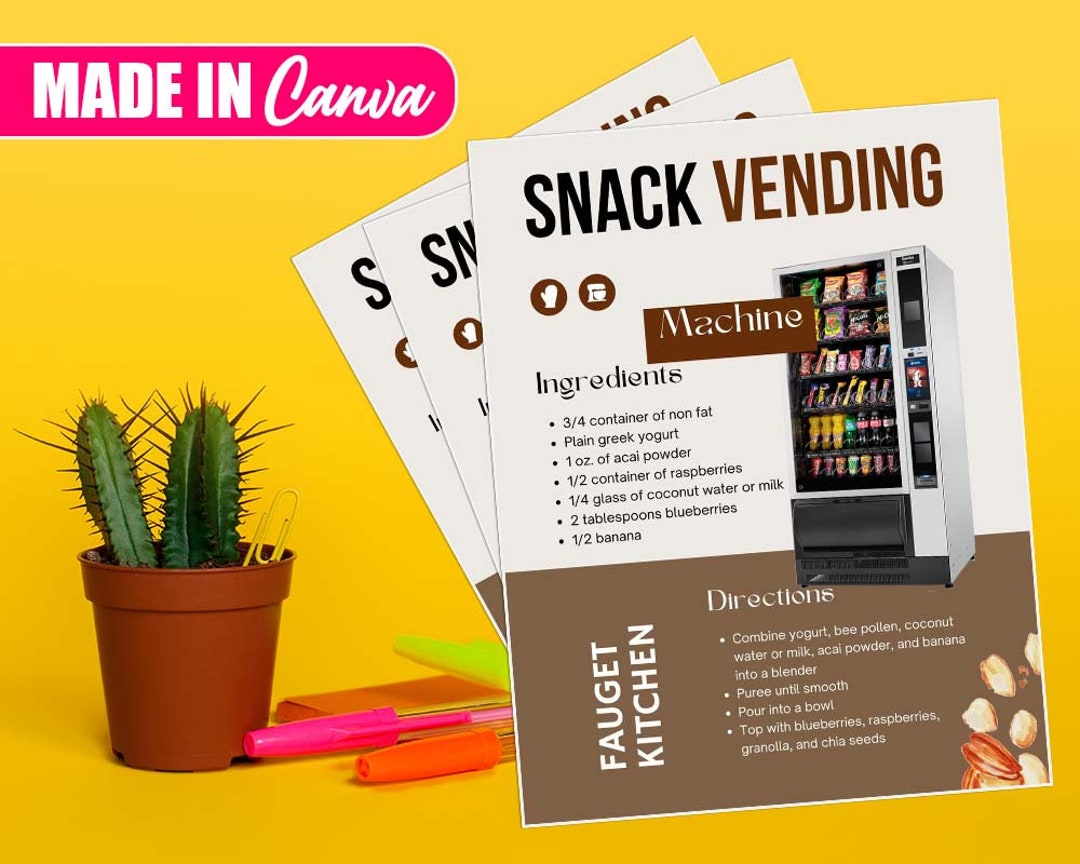Snack Vending Machine Flyer, DIY Canva Snack Vending Machine Flyer ...