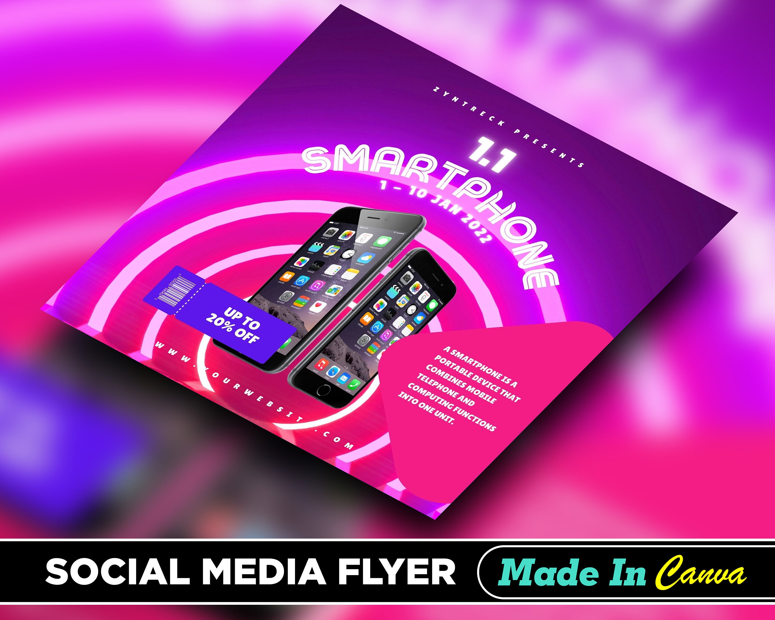 Smartphone Flyer, DIY Canva Smartphone Flyer Template 2022, Editable ...