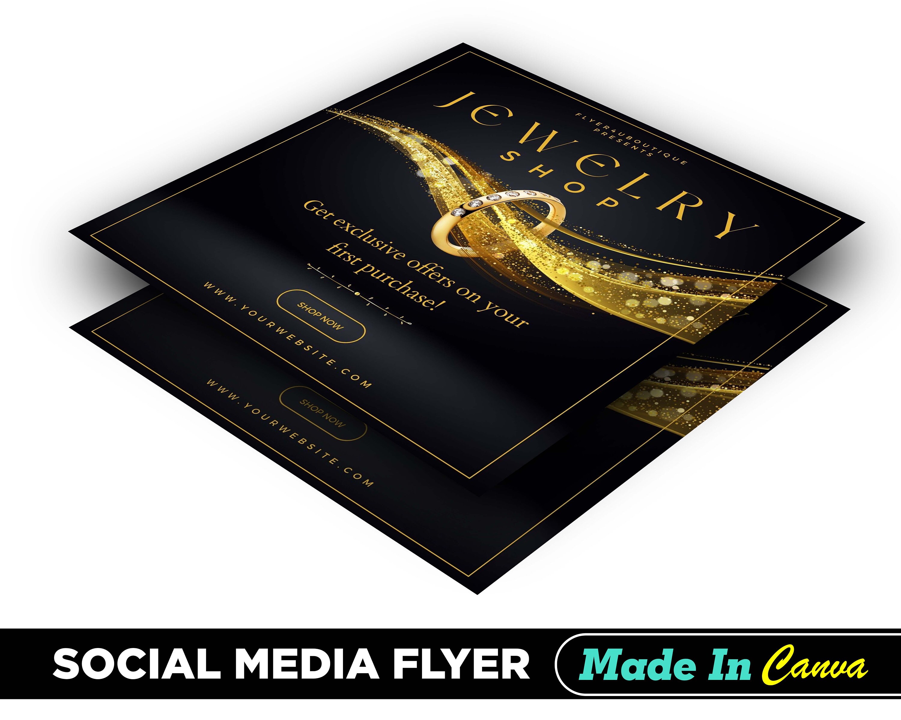 Luxury Gold Jewelry Flyer DIY Canva Luxury Gold Jewelry Flyer - Etsy