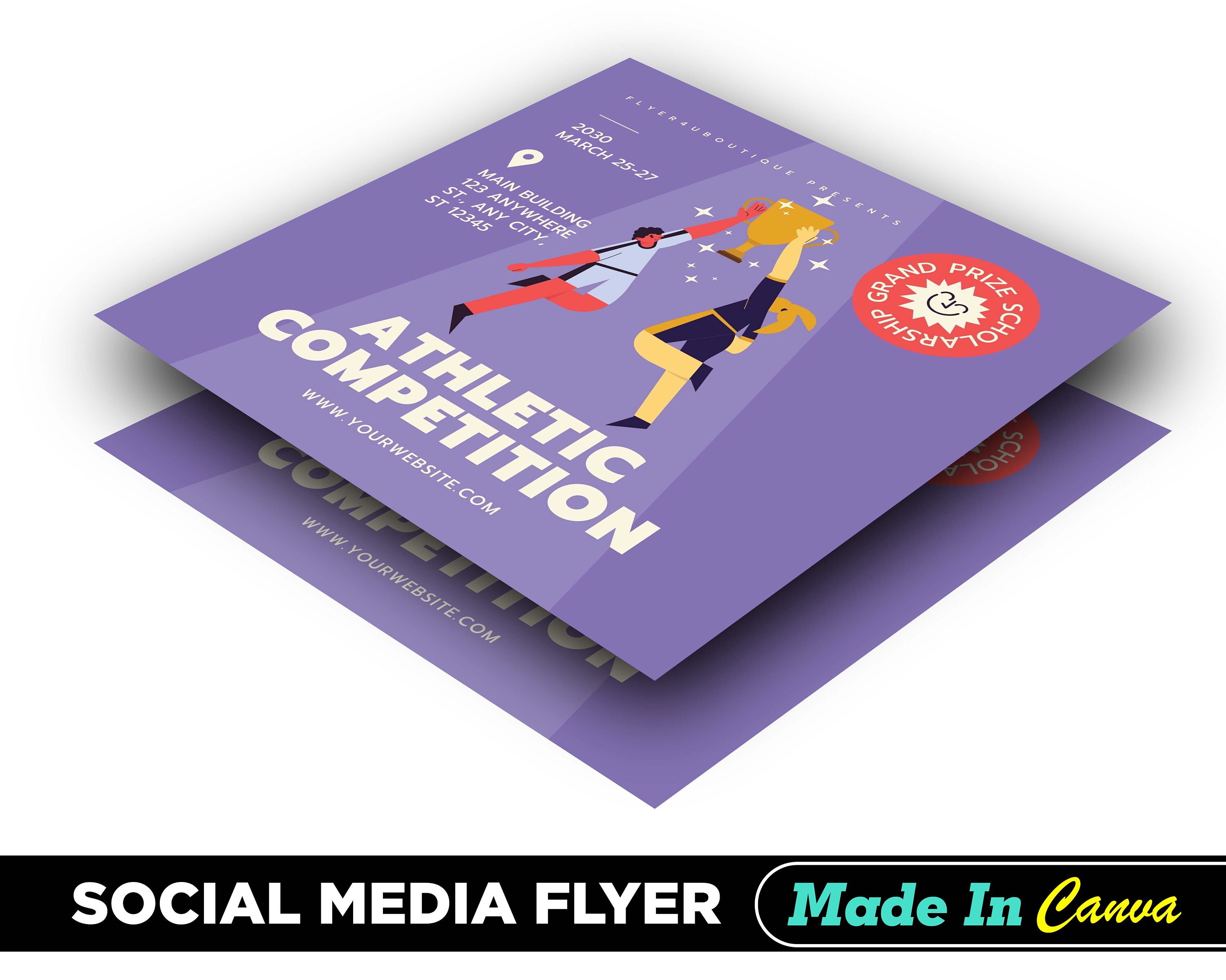 Athletic Competition Flyer DIY Canva Athletic Competition - Etsy