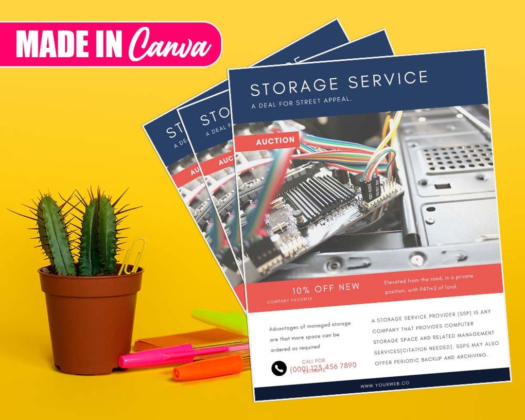 Storage Service Flyer, DIY Canva Storage Service Flyer Template 2022 ...