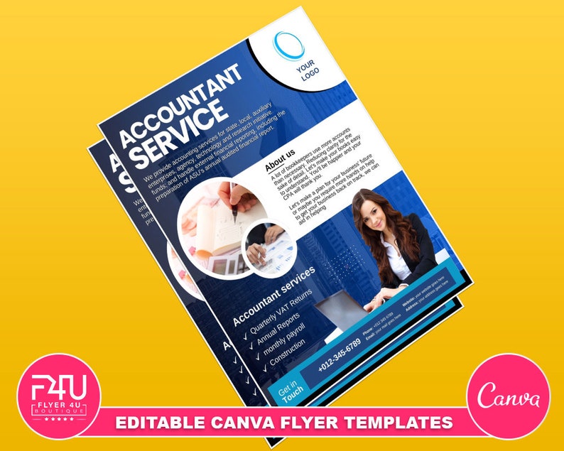 Accountant Flyer, DIY Canva Accountant Flyer Template, Editable US ...