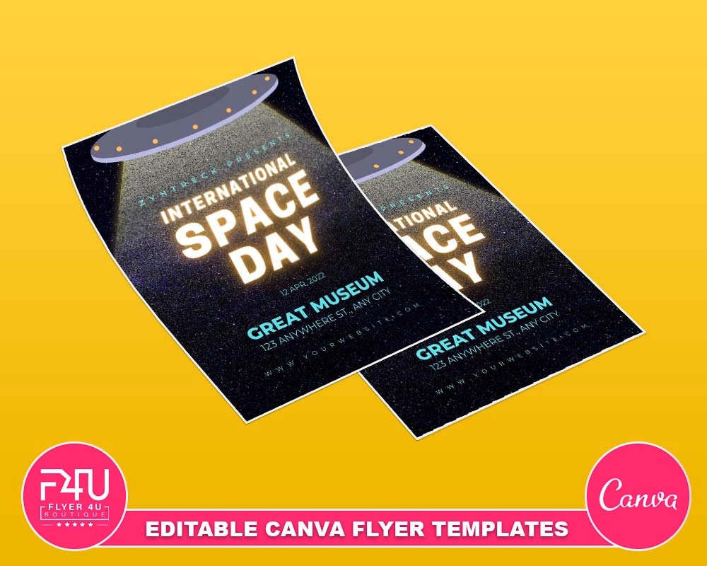 Space Flyer DIY Canva Space Flyer Editable Canva US Letter - Etsy