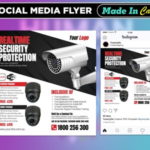 CCTV Camera Flyer, DIY CCTV Camera Shop Flyer Template, Editable Canva ...