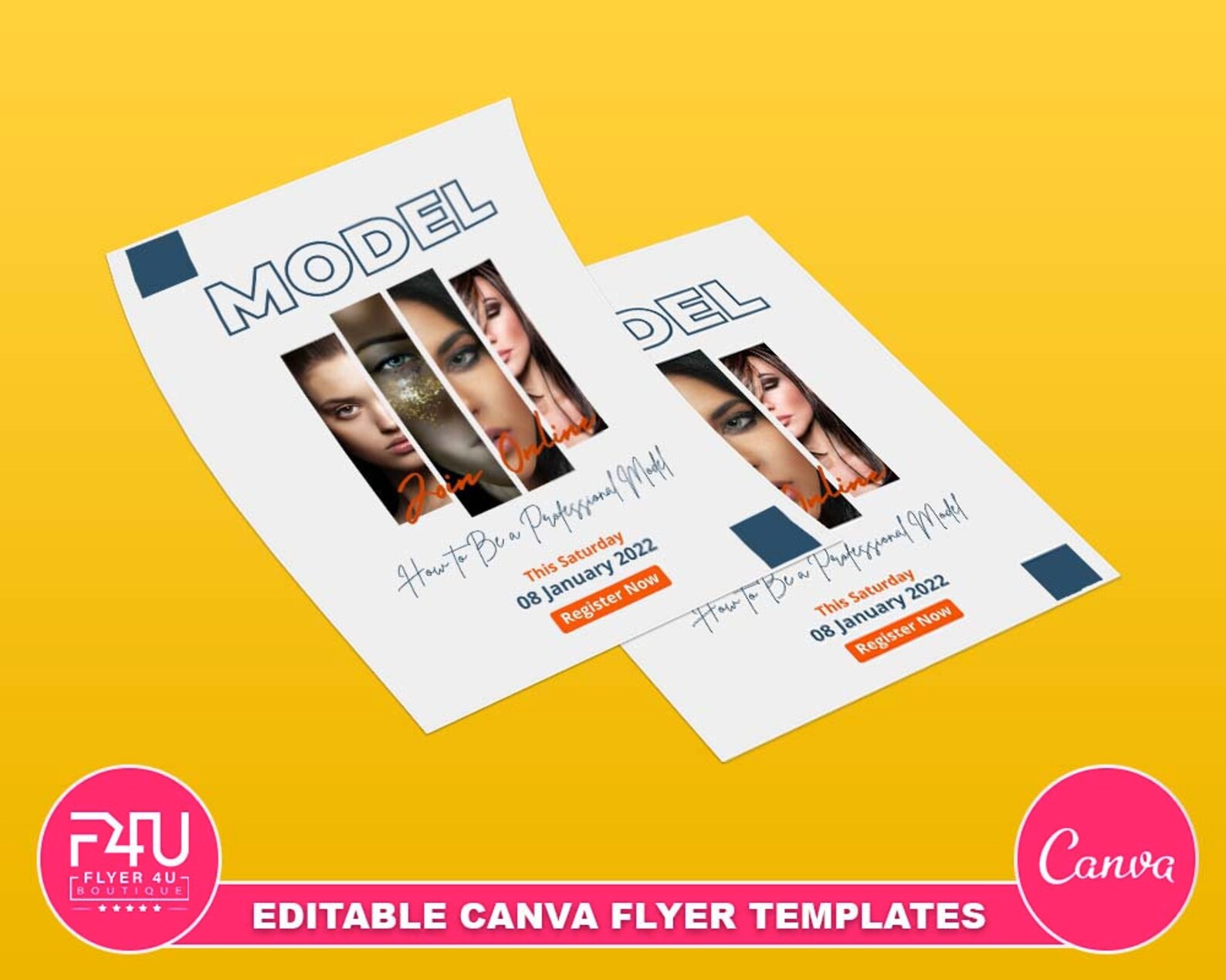 Model Flyer, DIY Canva Modele Vorlagen, Bearbeitbare Canva US Letter ...