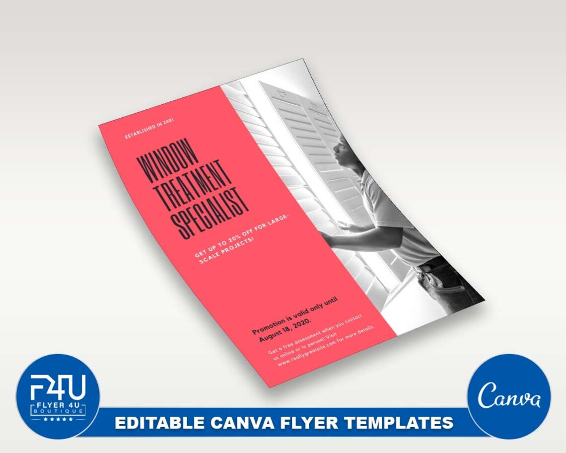 Window Treatment Specialist Flyer DIY Canva Window Treatment - Etsy