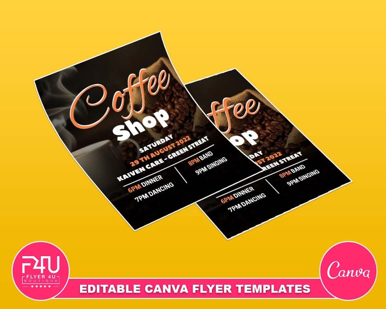 Coffee Shop Flyer DIY Canva Coffee Shop Flyer Editable Canva - Etsy