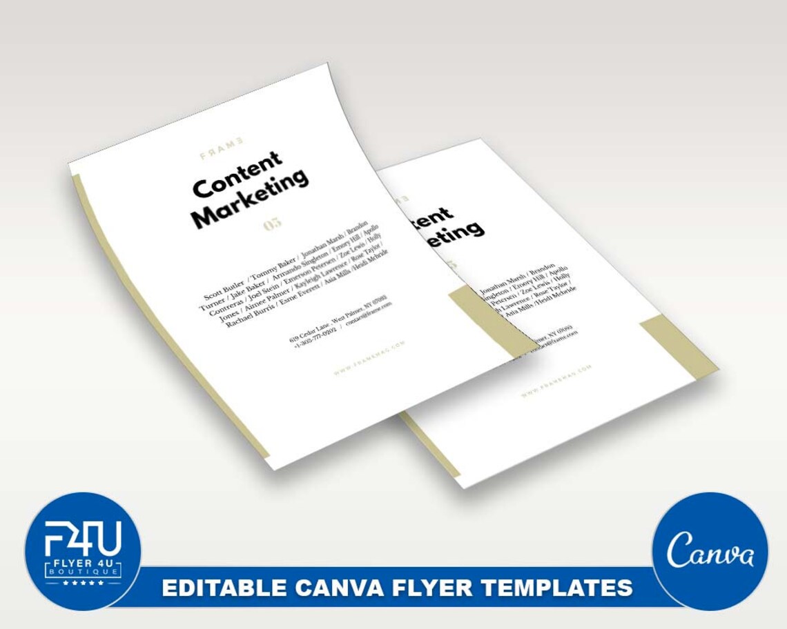 Content Marketing Flyer DIY Canva Content Marketing Template | Etsy