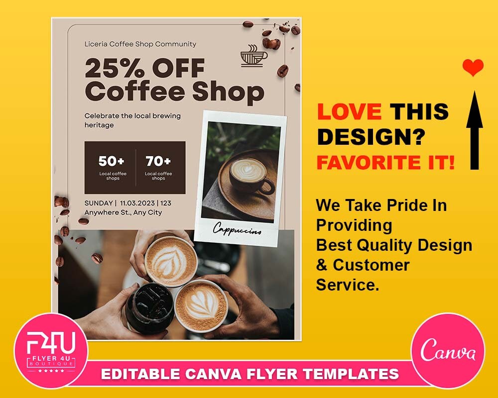 Coffee Shop Marketing Flyer DIY Canva Coffee Shop Marketing - Etsy