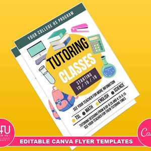 Summer Tutoring Flyers, DIY Canva Summer Tutoring Flyers, Editable ...