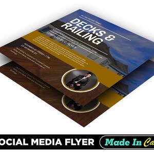 Decks & Railing Flyer, DIY Canva Decks and Railing Flyer Template ...