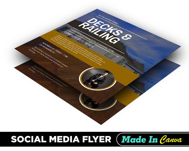 Decks & Railing Flyer, DIY Canva Decks and Railing Flyer Template ...
