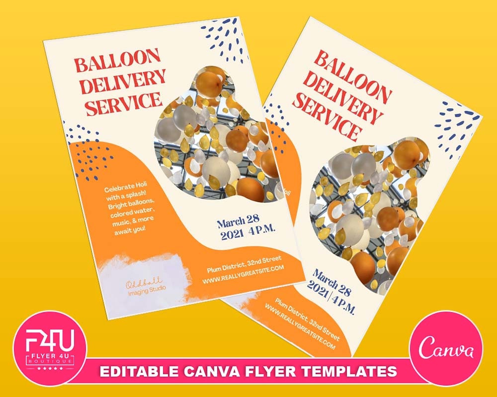 Balloon Delivery Service Flyer DIY Canva Balloon Delivery - Etsy