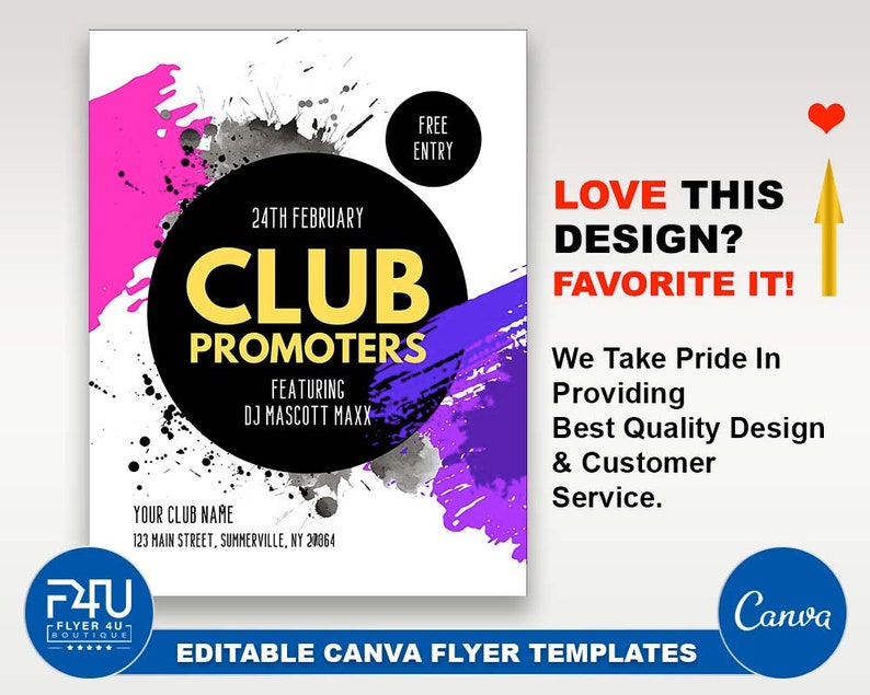 Club Promoters Flyer DIY Canva Club Promoters Flyer Template - Etsy