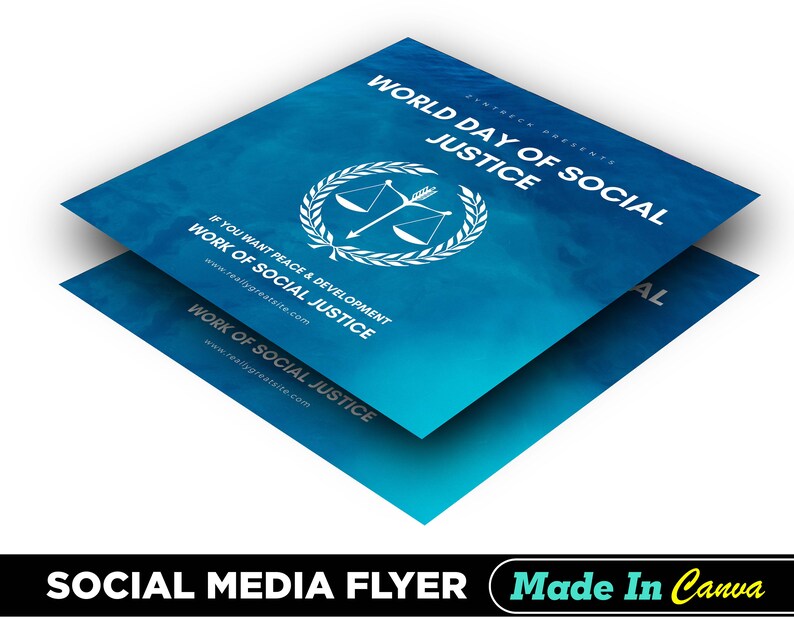World Day of Social Justice Flyer DIY Canva World Day of - Etsy