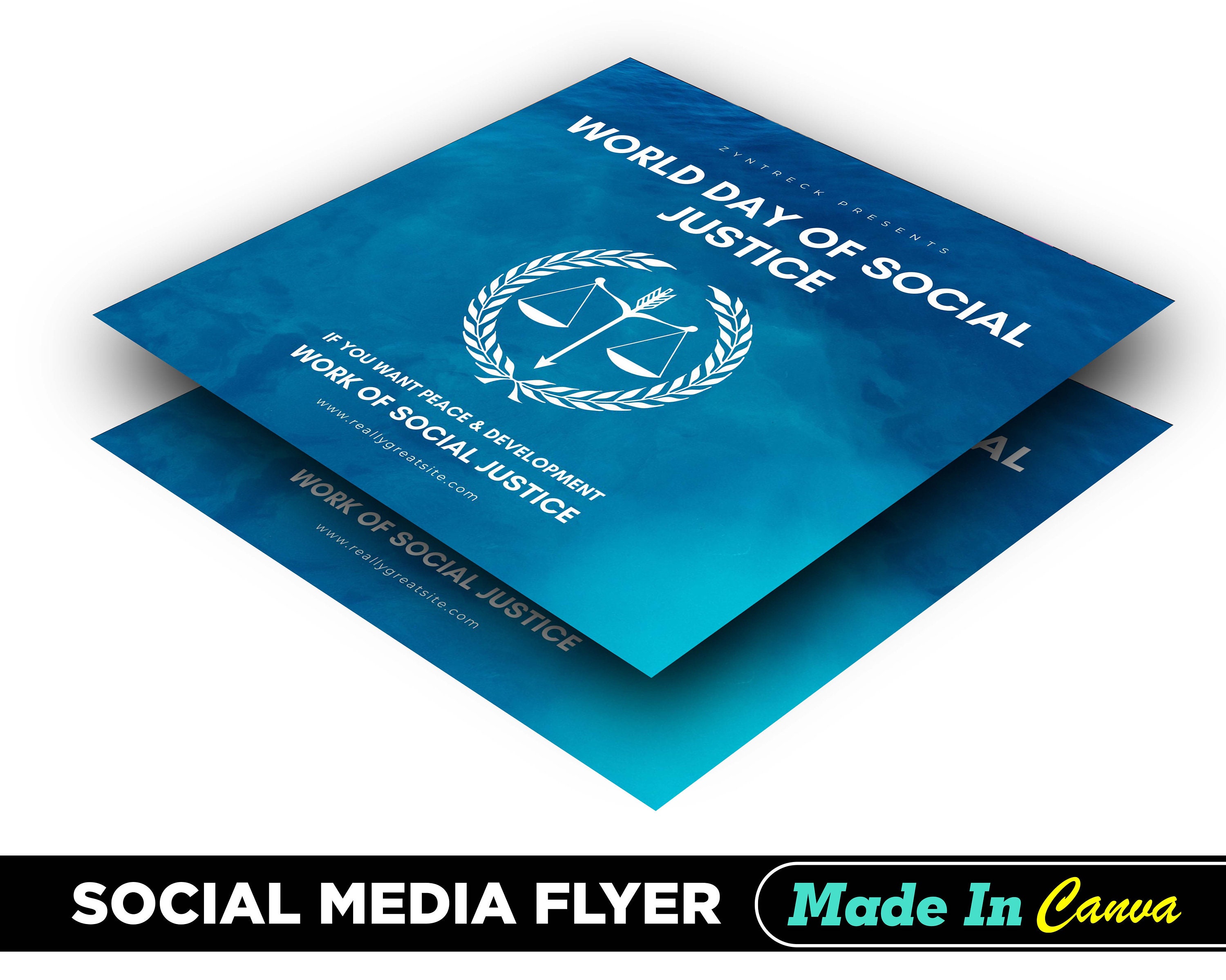 World Day of Social Justice Flyer DIY Canva World Day of - Etsy