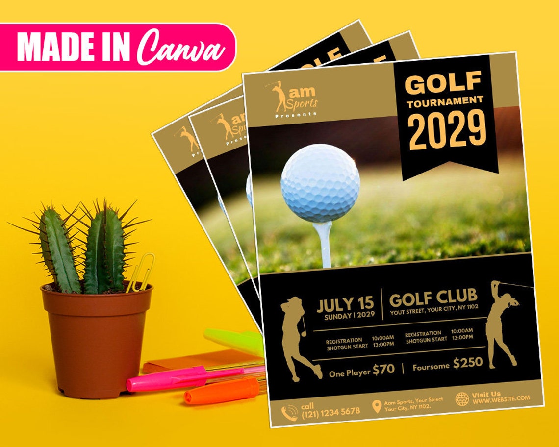 Miniature Golf Course Flyer DIY Canva Miniature Golf Course - Etsy