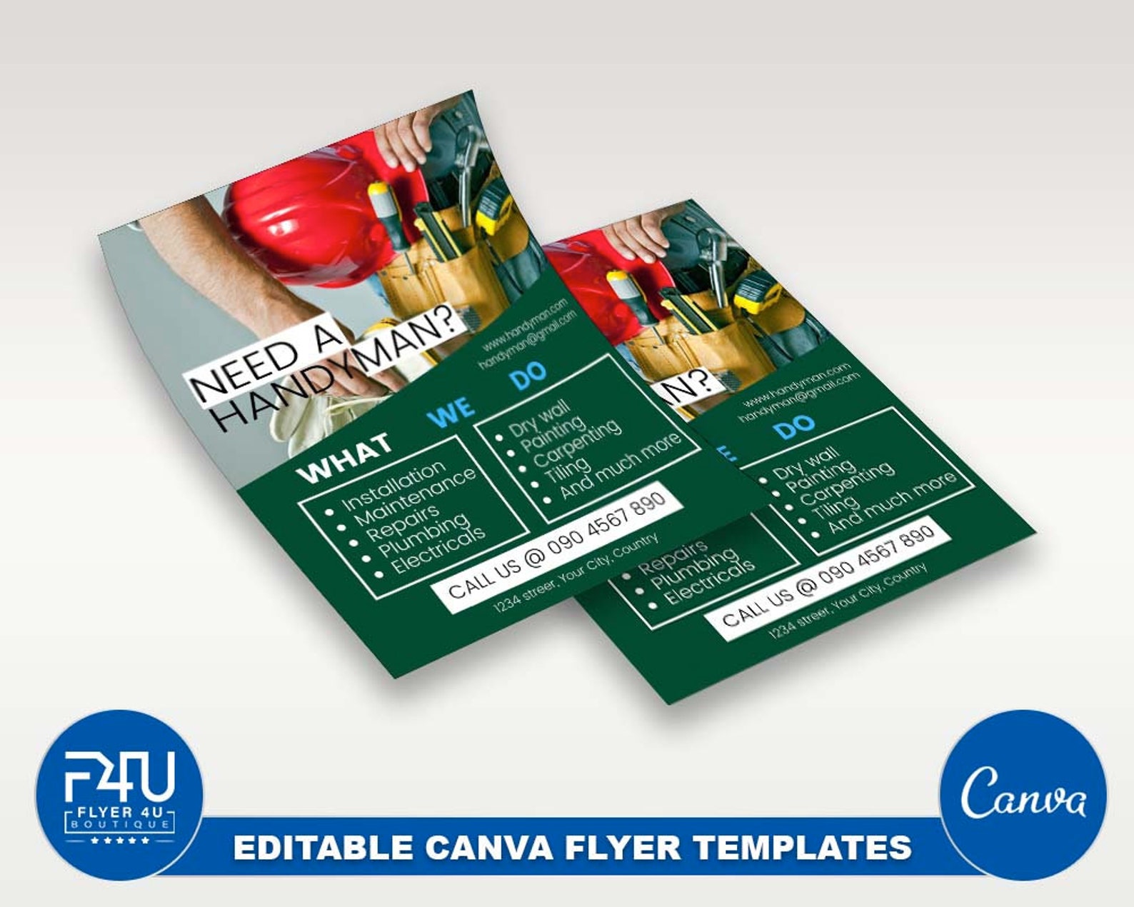 Handyman Service Flyer, DIY Canva Handyman Service Flyer Template 2022 ...