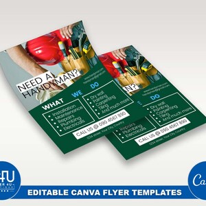 Handyman Service Flyer, DIY Canva Handyman Service Flyer Template 2022 ...