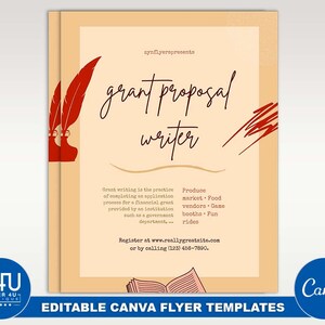 Grant Proposal Writer Flyer, DIY Canva Grant Proposal Writer Flyer ...