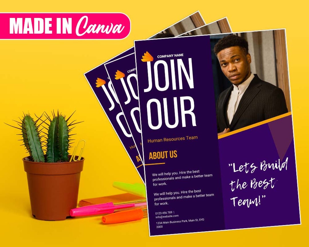 Human Resources Flyer, DIY Canva Human Resources Flyer Template 2022 ...