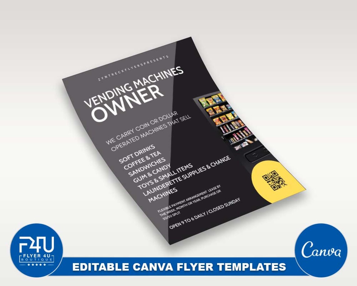 Vending Machine Flyer DIY Canva Vending Machine Template - Etsy