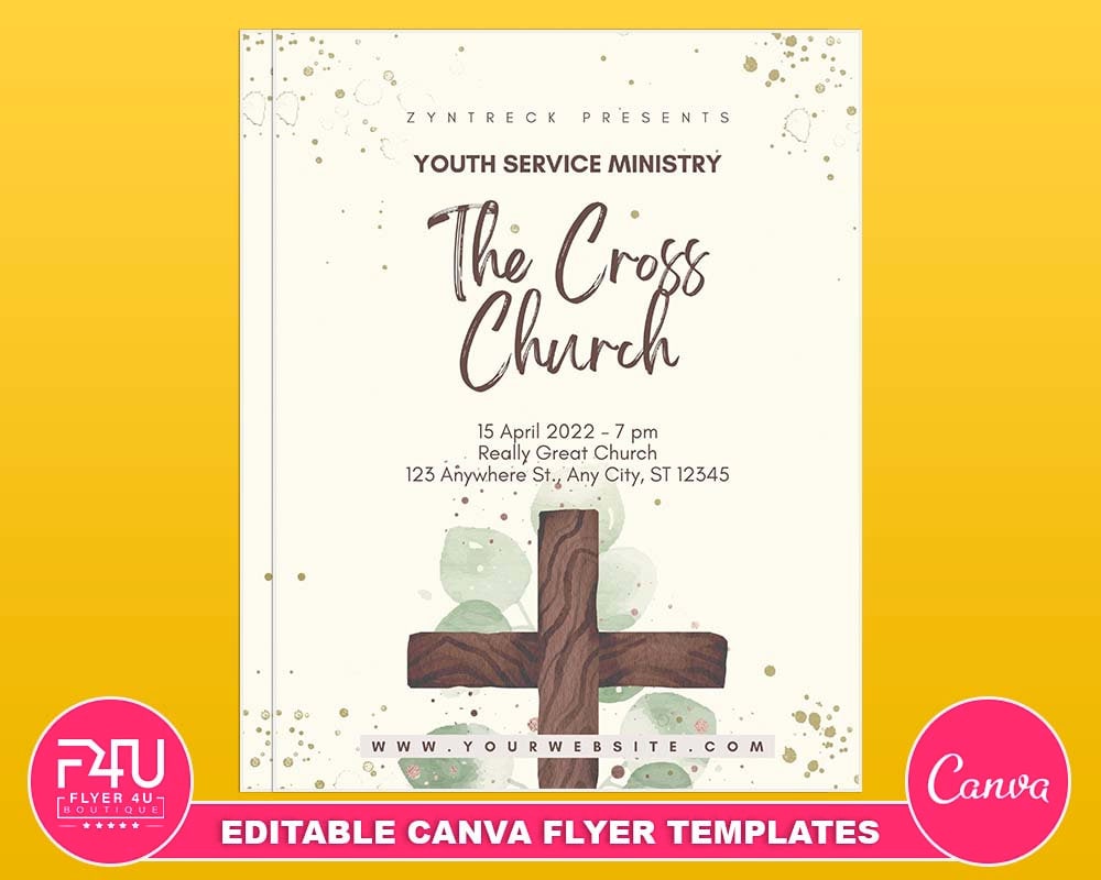 The Cross Church Flyer, DIY Canva the Cross Church Flyer Template ...