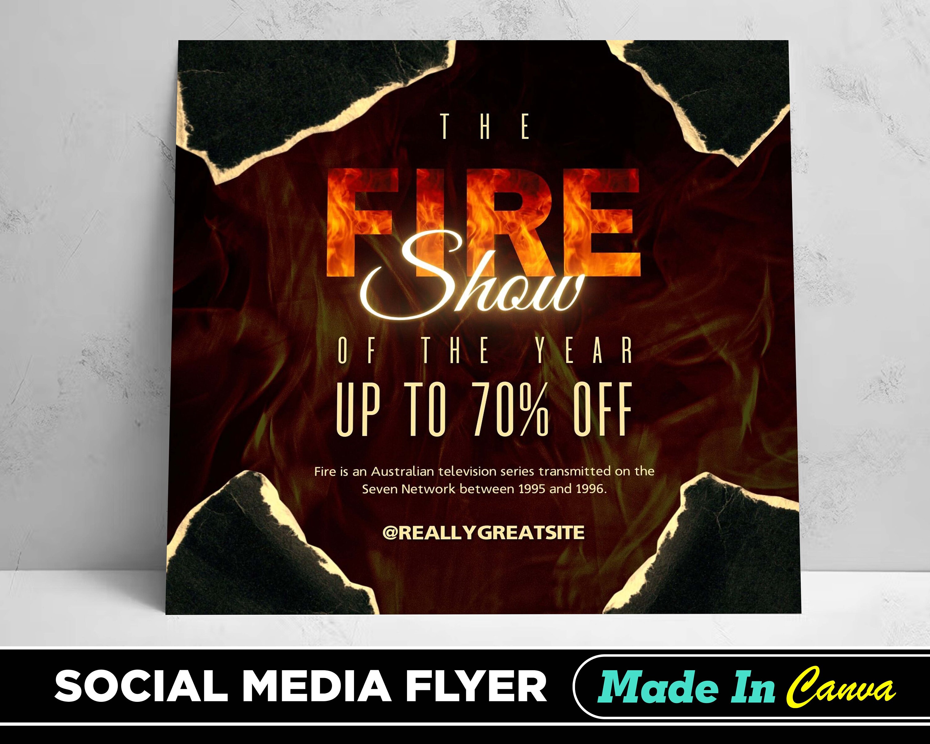 Fire Show Flyer, DIY Canva Fire Show Flyer Template 2022, Editable ...