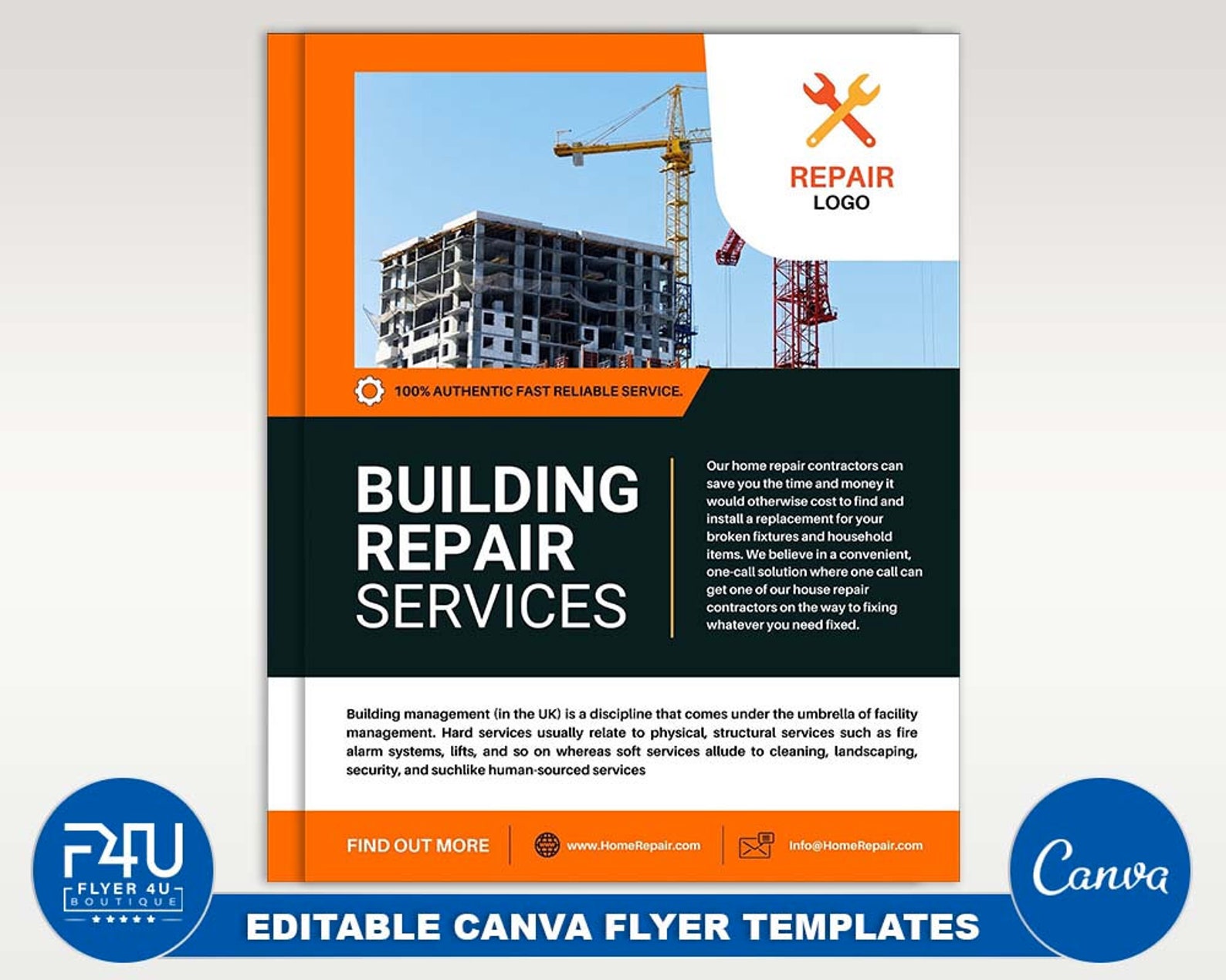 Building Maintenance Service Flyer DIY Canva Building | Etsy