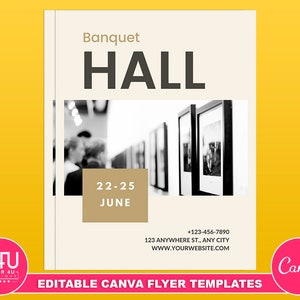 Banquet Hall Flyer, DIY Canva Banquet Hall Flyer Template, Editable ...