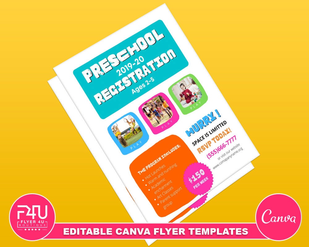 School Registration Flyer, DIY Canva School Registration Templates ...