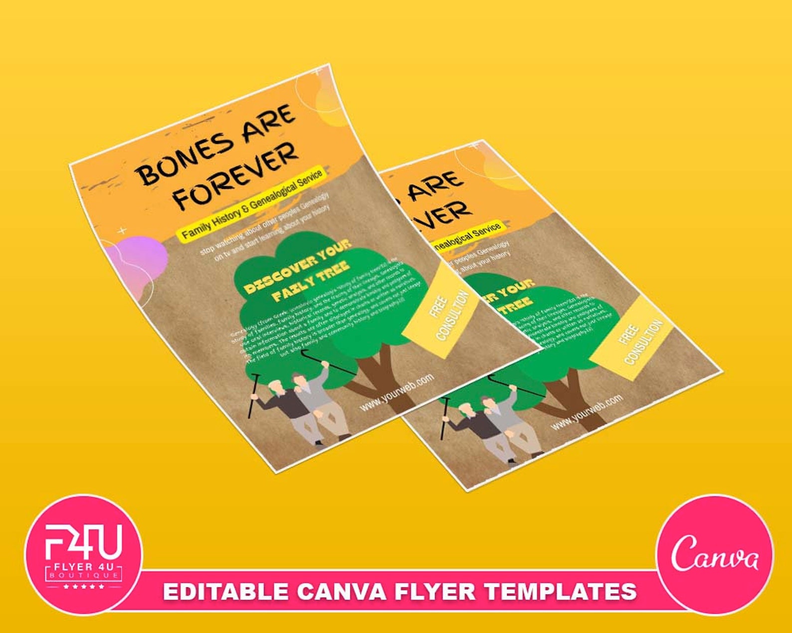 Genealogical Service Flyer DIY Canva Genealogical Service - Etsy