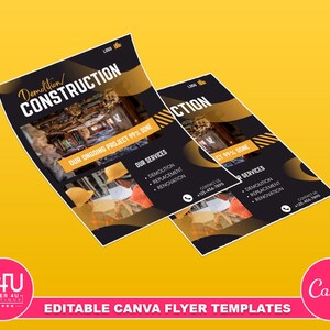 Demolition Wrecking Contractor Flyer,diy Canva Demolition Wrecking ...