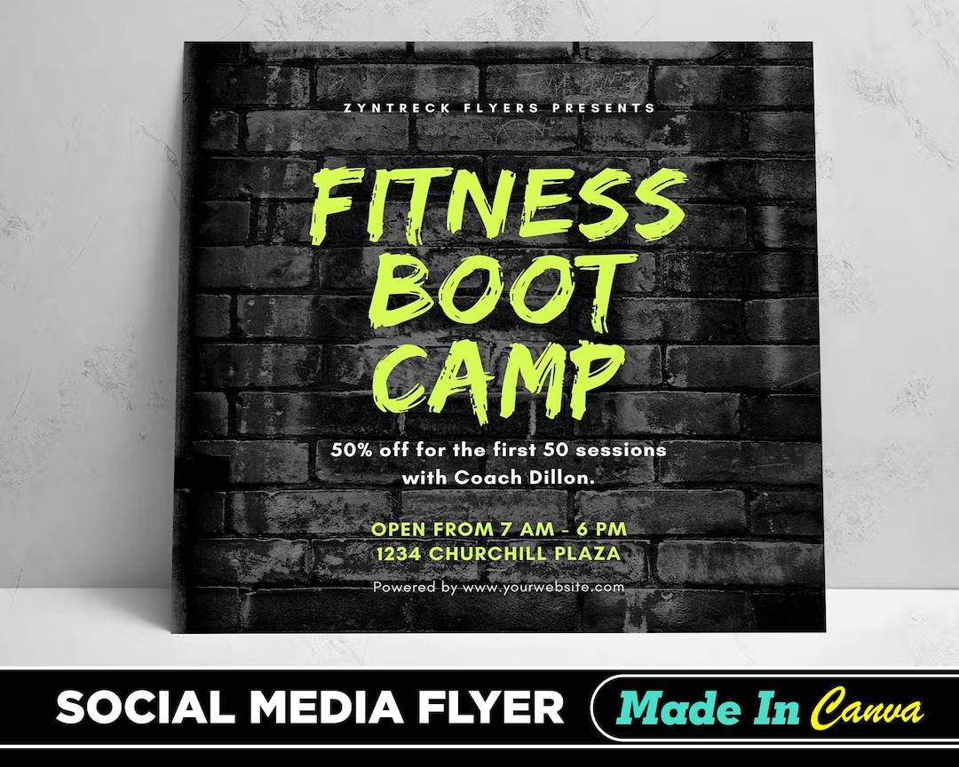 Boot Camp Flyer DIY Canva Boot Camp Flyer Template 2022 - Etsy