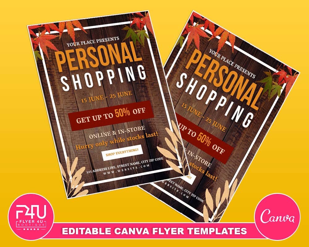 Personal Shopping Flyer DIY Canva Personal Shopping Flyer - Etsy