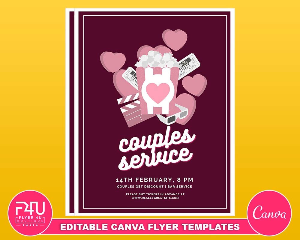 Couples Service Flyer DIY Canva Couples Service Flyer - Etsy