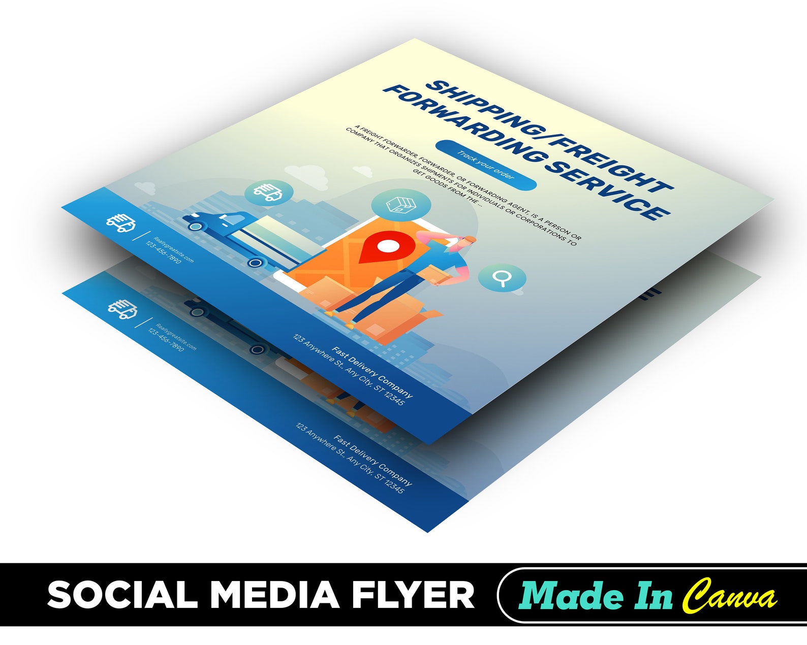 Shipping Freight Forwarding Flyer, DIY Canva Shipping Freight ...