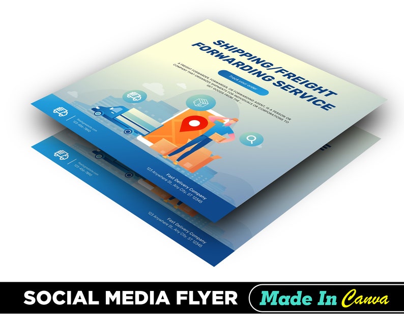 Shipping Freight Forwarding Flyer, DIY Canva Shipping Freight ...